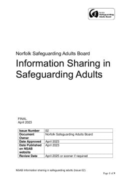 Information sharing | Norfolk Safeguarding Adults Board